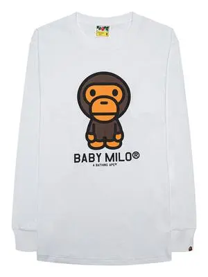 A BATHING APE Baby Milo Long-sleeve Tee - White