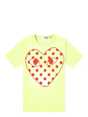 Play Comme Des Garcon T-shirt With Dotted Heart - Green