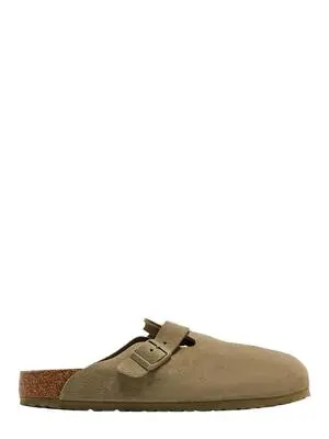 BIRKENSTOCK Boston Suede Leather Clogs - Tan