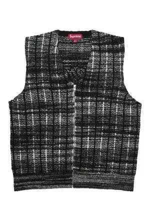 Supreme Speckled Zip Up Sweater Vest - Black
