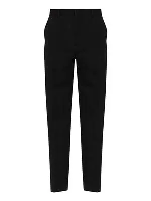 Gucci Logo Embroidery Wool Pants - Black