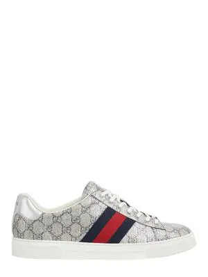 Gucci Ace Gg Supreme Canvas Sneakers - Cream