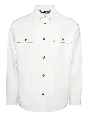 Palm Angels Monogram Embroidery Overshirt - White