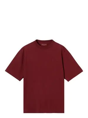 Gucci Embroidered Jersey T-shirt - Red