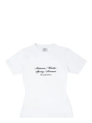 Vetements Fitted T-shirt With Embroidered Logo - White