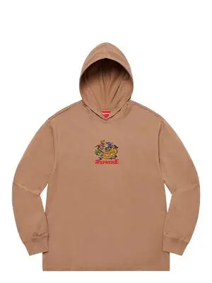 Supreme Dragon Hooded Long-sleeve Top - Brown