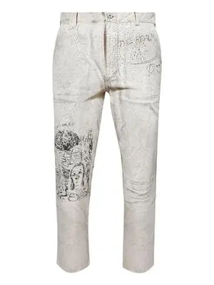 PALY HOLLYWOOD Painted Suede Pant - White