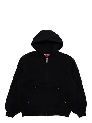 Supreme Embroidered Hooded Work Jacket - Black
