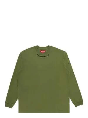 Supreme Collar Logo Long-sleeve Top - Green