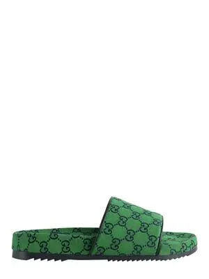 Gucci Gg Canvas Slide Sandal - Green