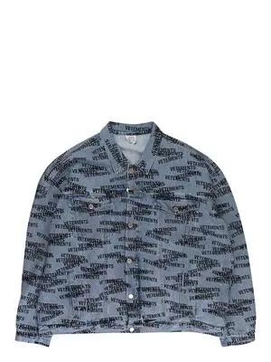 Vetements Stamped Logo Denim Jacket - Blue