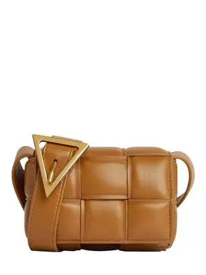 Bottega Veneta Padded Woven Shoulder Bag - Gold