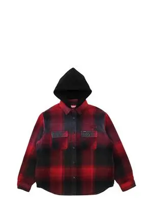 Supreme Quilted Lined Hooded Flannel Shirt - Red