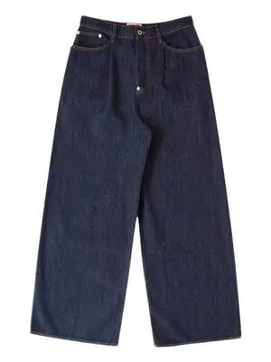Kenzo Buggy Fit Jeans In Rinse Denim - Blue