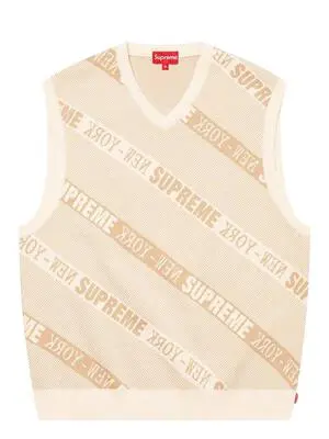 Supreme Striped Sweater Vest - Cream