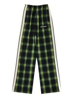 Palm Angels Classic Logo Check Loose Pants - Green