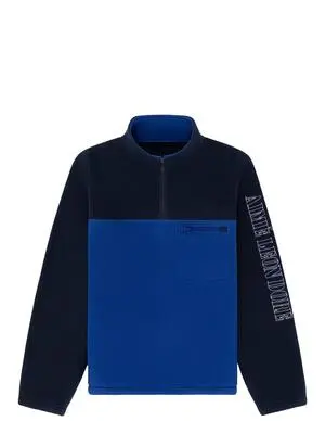 Aimé Leon Dore Colorblock Quarter Zip Fleece Pullover - Blue