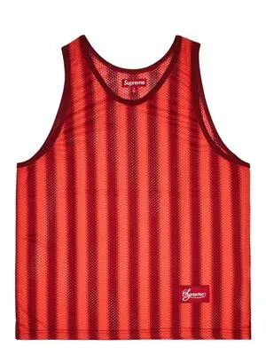 Supreme Stripe Mesh Tank - Red