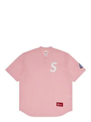 Supreme Logo Baseball Henley - Pink