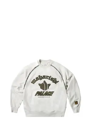 PALACE X Maharishi Temple Script Crew - White