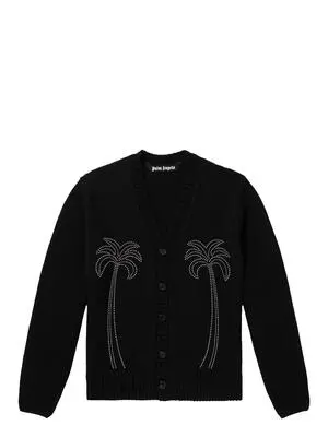 Palm Angels Milano Studded Cardigan - Black
