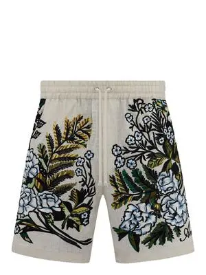 Amiri Floral Embroidered Shorts - White