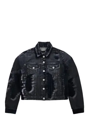 Jean Paul Gaultier Flocked Denim Jacket - Black