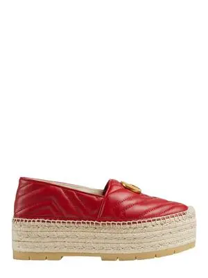 Gucci Gg Espadrilles With Double Platform - Red