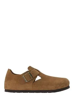 BIRKENSTOCK London Suede Leather Clogs - Brown