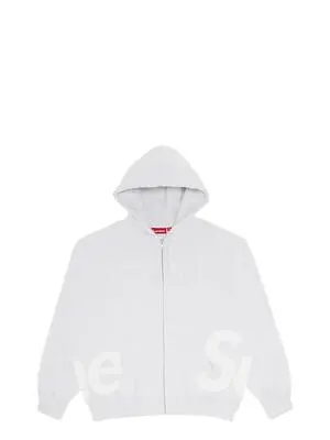 Supreme Big Logo Zip Up Hooded Sweatshirt - Grey