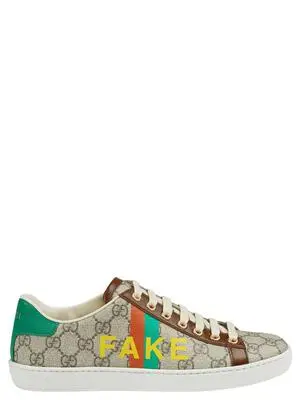 Gucci Ace 'Fake/Not Print' Brown