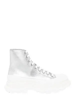 Alexander McQueen Tread Slick High Top Sneakers - Silver