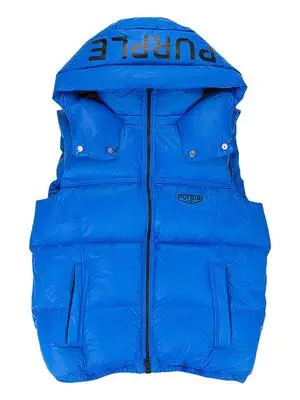 PURPLE BRAND Nylon Puffer Vest - Blue