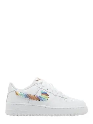 Nike Air Force Low Gs Rainbow Lace Swoosh - White