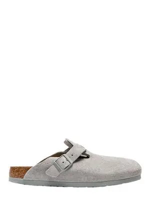 BIRKENSTOCK Boston Suede Leather Clogs - Grey