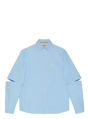 Gucci Embroidery Poplin Shirt - Blue