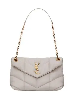 Saint Laurent Loulou Small Puffer Bag - White