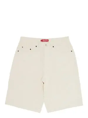 Supreme Frayed Croc Baggy Denim Short - Cream
