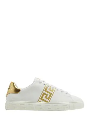 Versace Embroidered Greca Sneakers - White