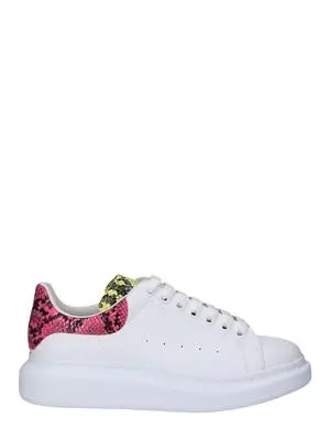 Alexander McQueen Oversized Sneaker With Snakeskin Print - White