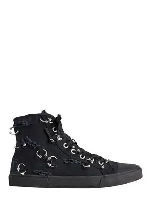 Balenciaga Paris High-top Sneakers With Piercings - Black