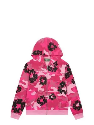 DENIM TEARS The Wreath Zip Hoodie - Pink