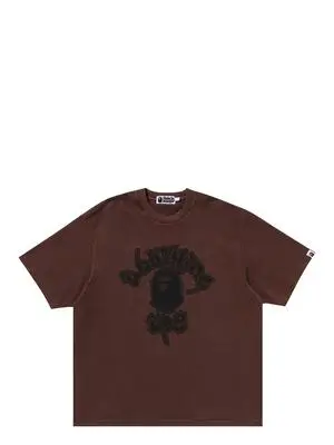 A BATHING APE Mad College Garment Dyed Relaxed Fit Tee - Brown