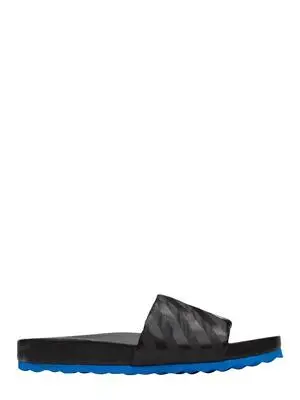 Off-White Diagonal Stripes Sliders - Black