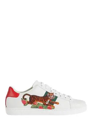 Gucci Ace Tiger Patch Sneakers - White