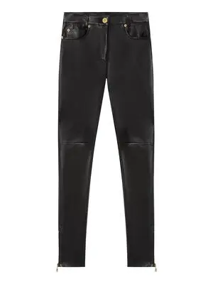 Versace Leather Leggings - Black