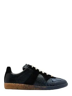 MAISON MARGIELA Replica Paint Splatter Low Top Sneakers - Black