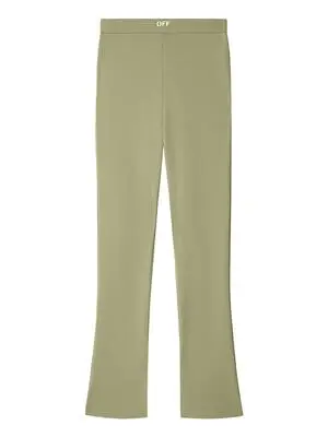 Off-White Sleek Split Leggings - Green