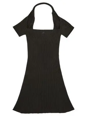 COURREGES Hyperbole Rib Knit Mini Dress - Brown