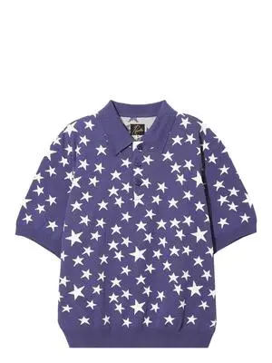 Needles Short Sleeve Polo Sweater - Purple